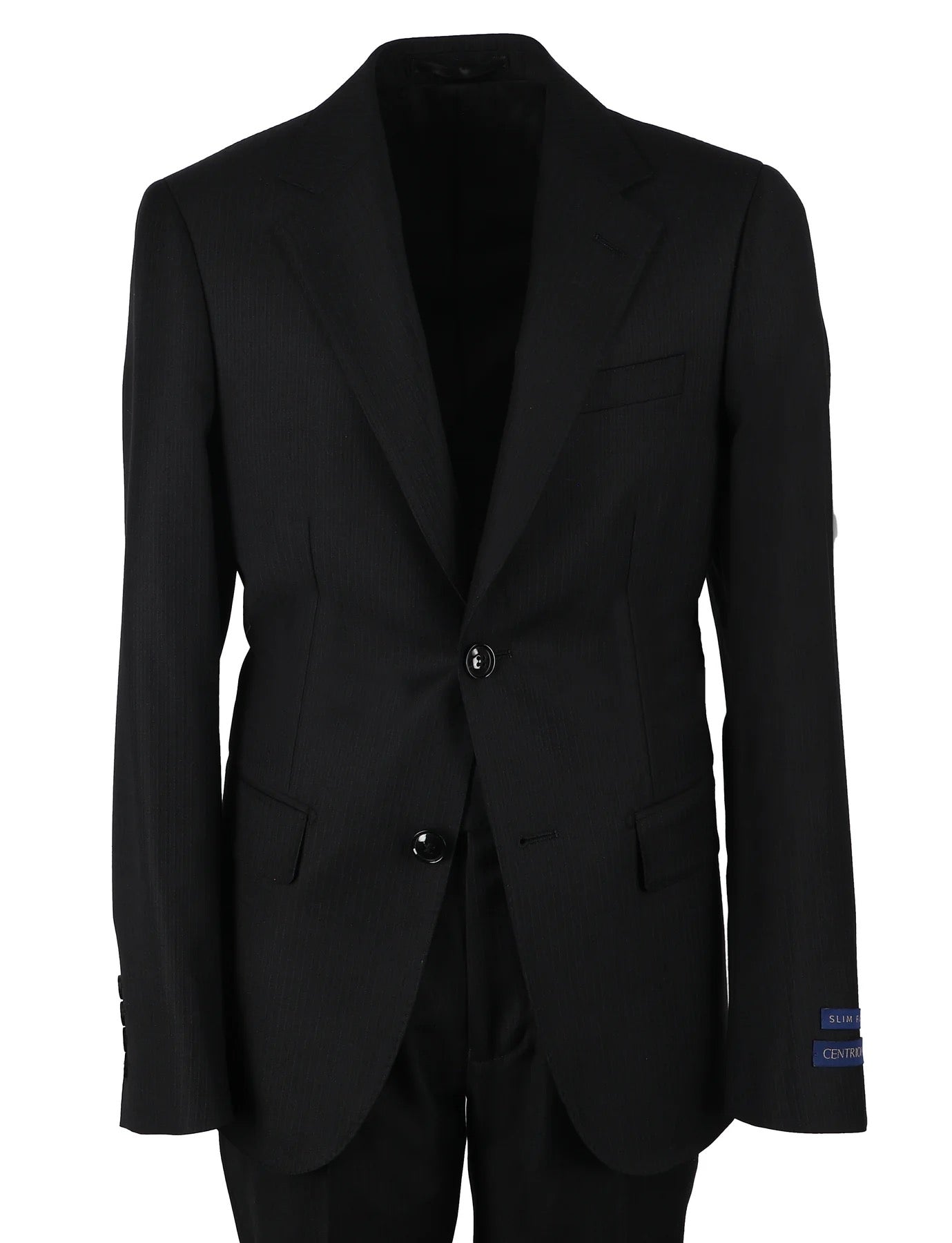 BOY'S CENTRION FASHION WOOL SUIT - BLACK PINSTRIPE CEEB-181 Slim ...